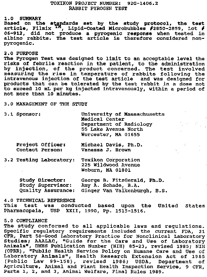 Rabbit Pyrogen Test page 1